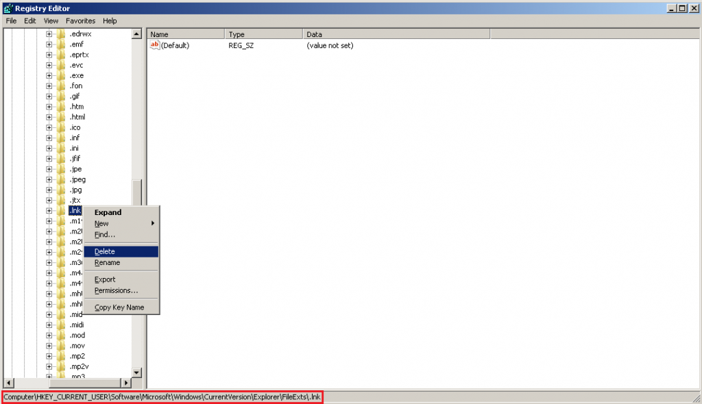 How to delete a file association in Windows 7 - Jesin's Blog